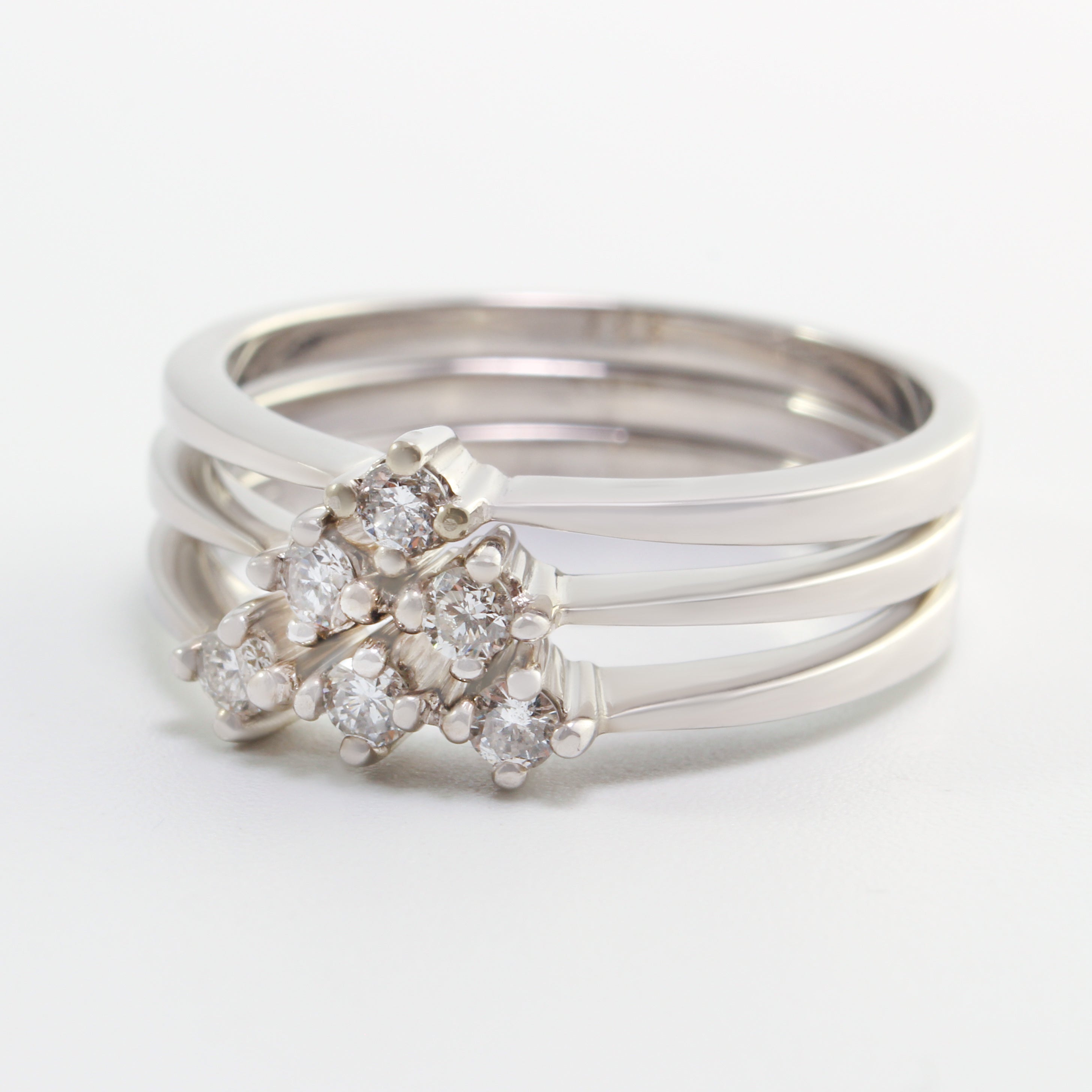 14K White Gold Stackable Diamond Rings – BJS